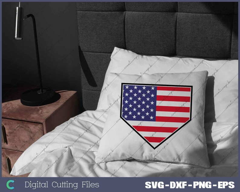 Baseball Home Plate American Flag Png, Home Run Diamond Field Svg, Png ...