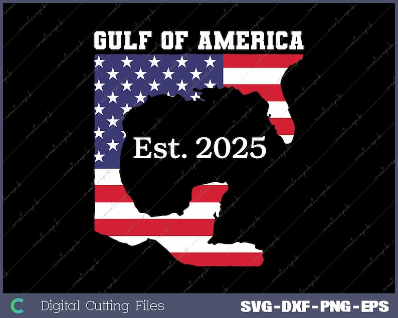 Retro Gulf of USA America Est 2025 American Flag Gulf Mexico Png ...