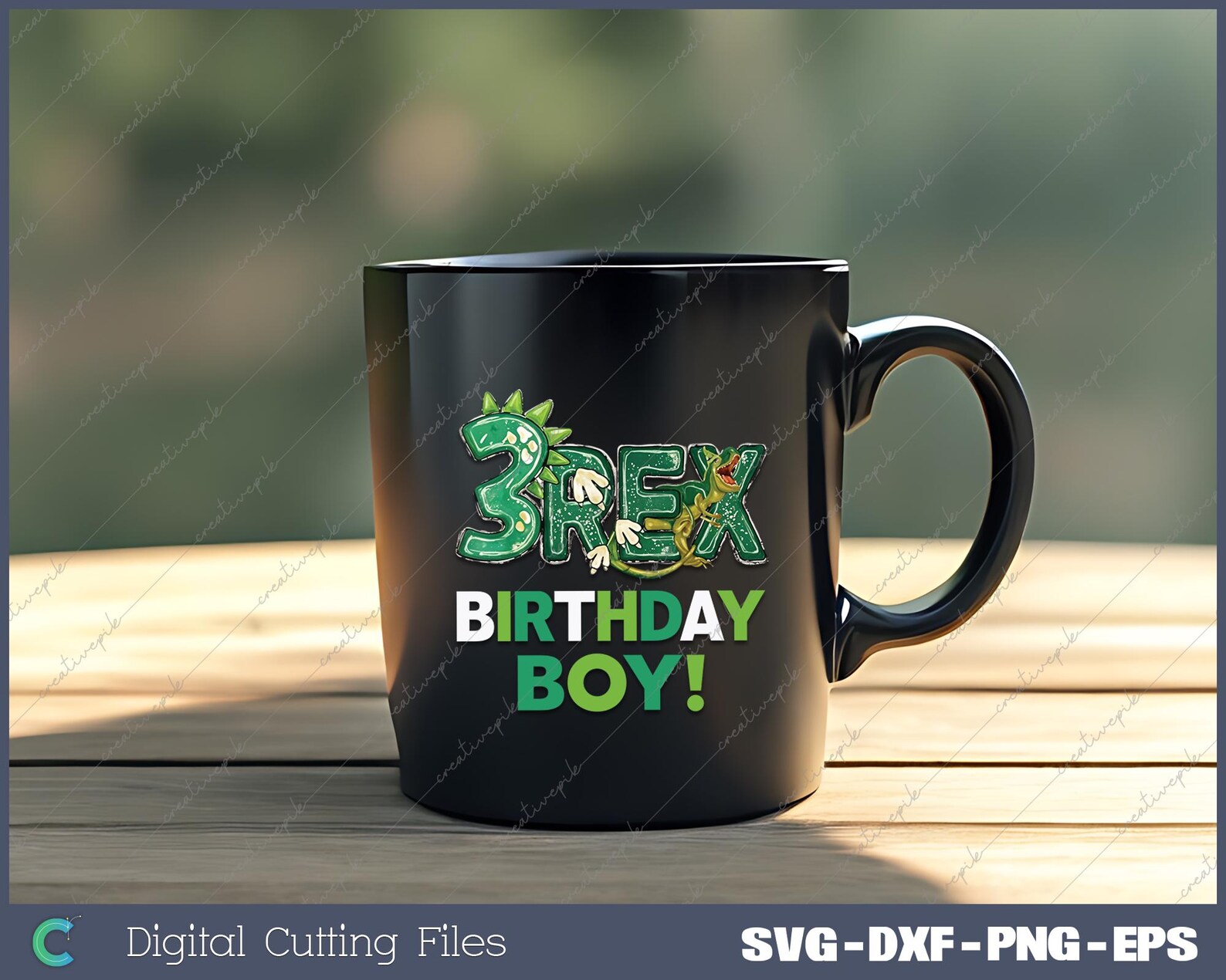 Three Rex 3rd Birthday Third Dinosaur 3 Year Old Svg, Png, Digital File ...