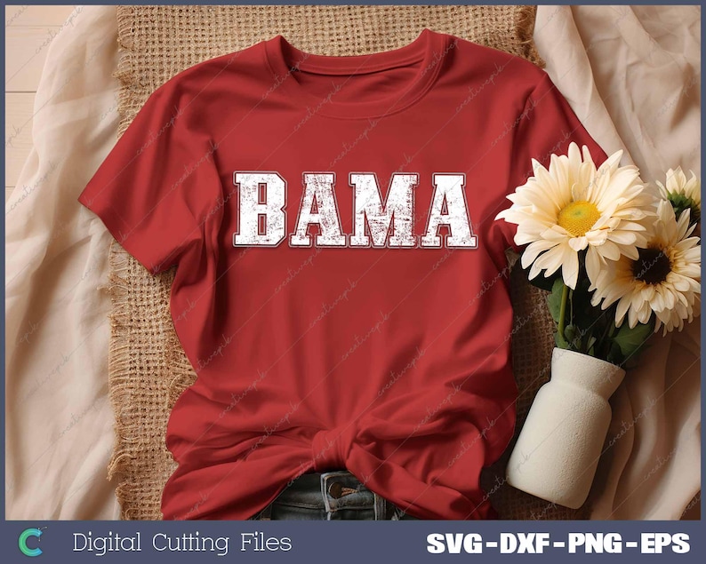 Alabama Bama White AL State Vintage Sports Svg, Png, Digital File - Etsy