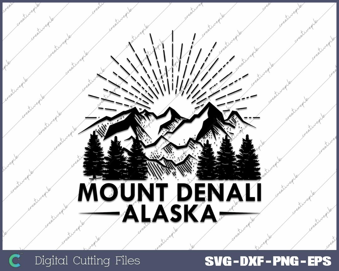 Vintage Mt Denali National Park Alaska Mountain Souvenir Svg, Png ...