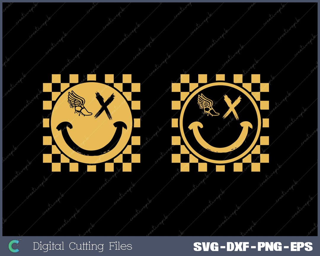 Track Drip Smiley Face SVG: Sports Smiling Face (digital File) - Etsy