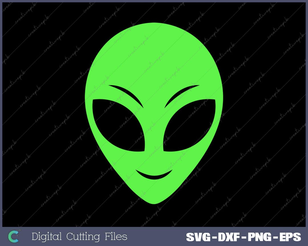 Green Alien Head 90's Style Svg, Png, Digital File - Etsy
