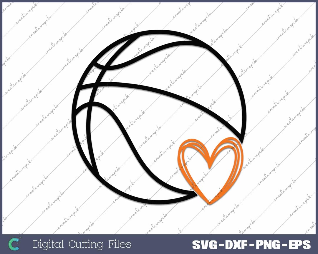 Basketball With Heart Svg, Basketball Vector, Basketball Clip Svg, Png, Digital File - Etsy