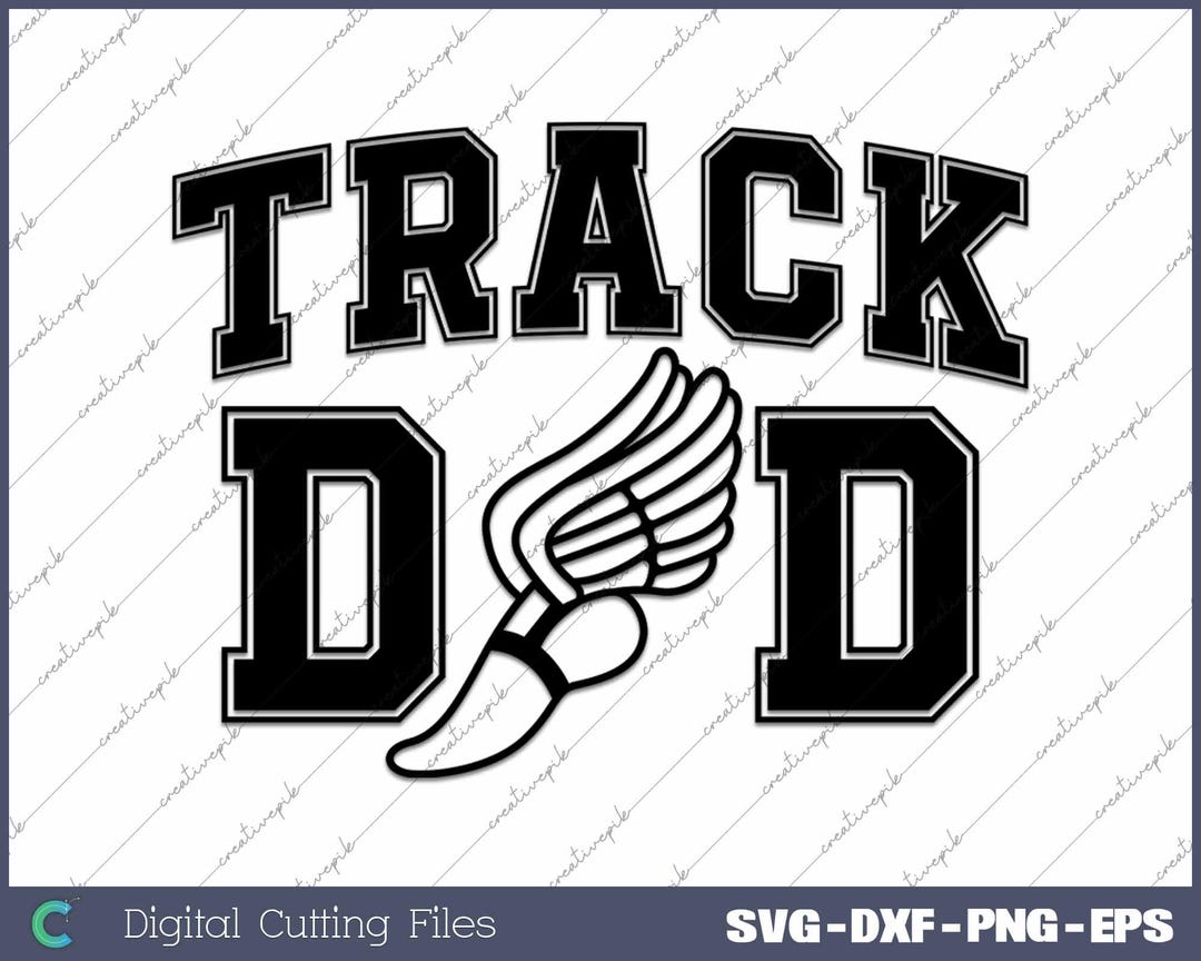 Track Dad Winged Running Shoe Sports Svg, Track Dad, Winged Running ...