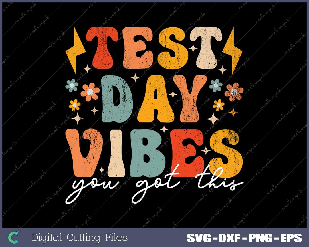 Test Day Vibes Groovy Testing Day Svg, Png, Digital File - Etsy