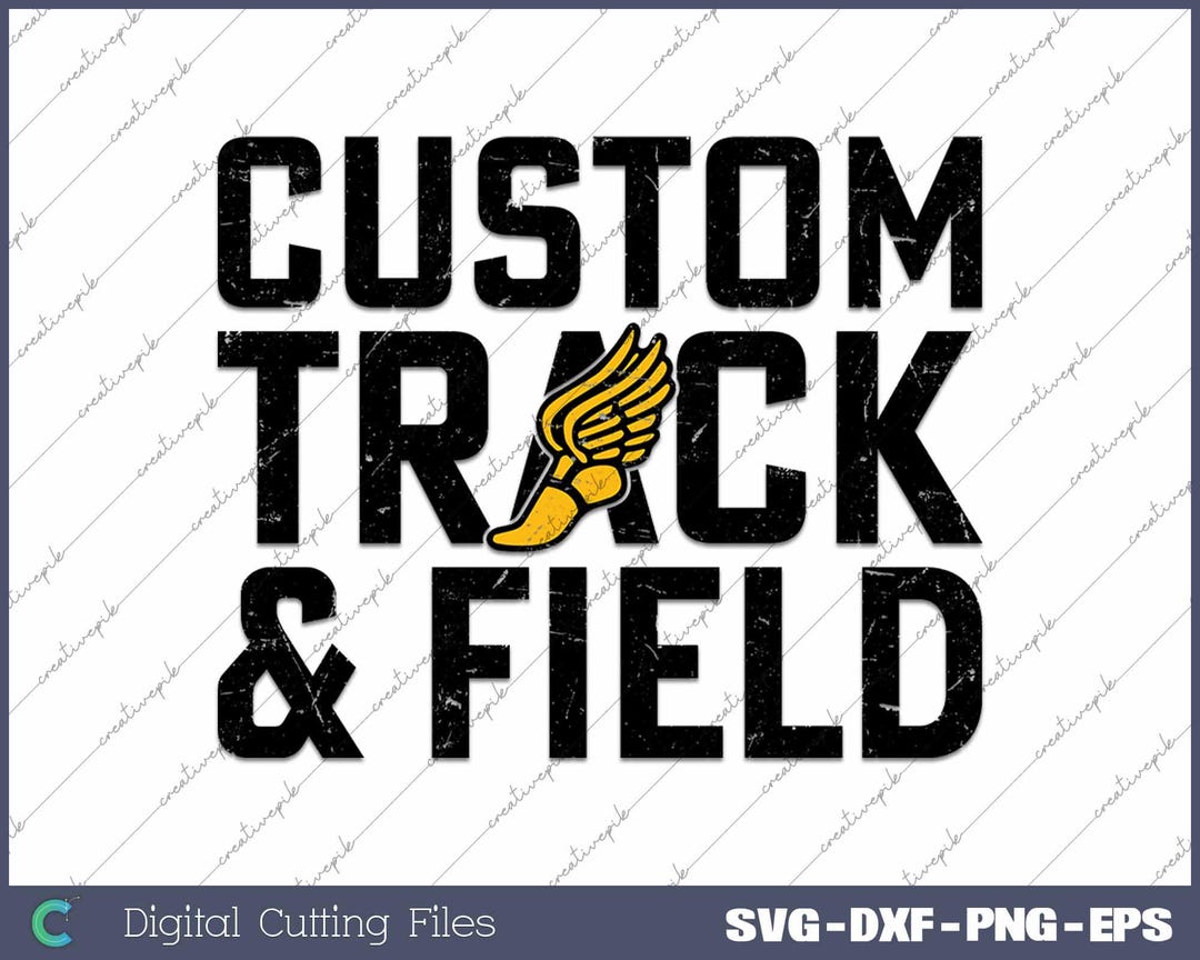 Custom Track and Field Distressed Svg, Track Team Silhouette Sport Svg ...