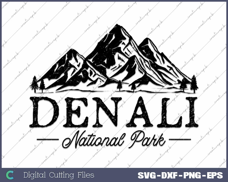 Denali National Park Denali Alaska Mountain Svg, Png, Digital File - Etsy