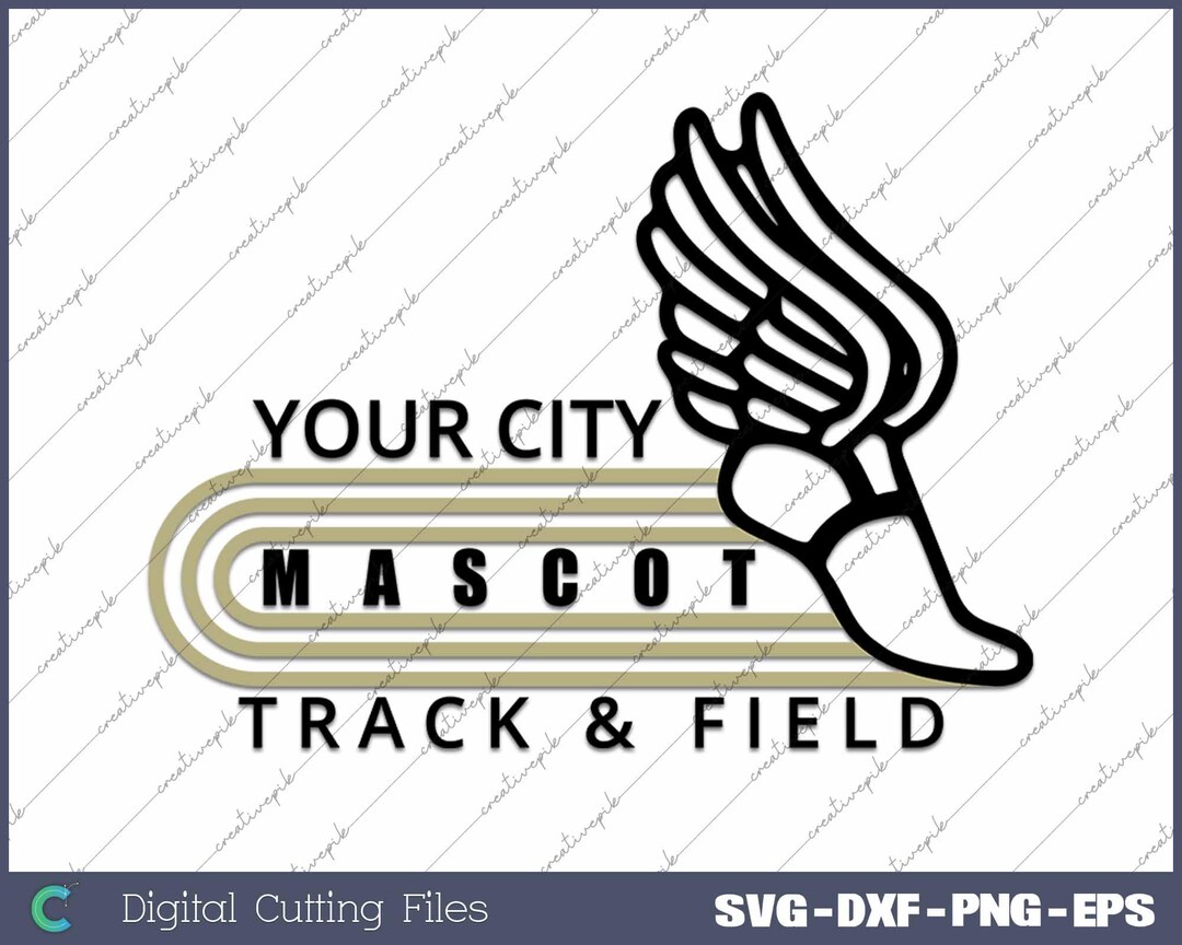 Track and Field Template Custom Mascot and City Svg, Track Cut File ...