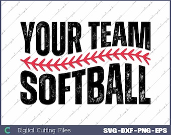 Distressed Softball CUSTOM Digital Design / PNG - Etsy