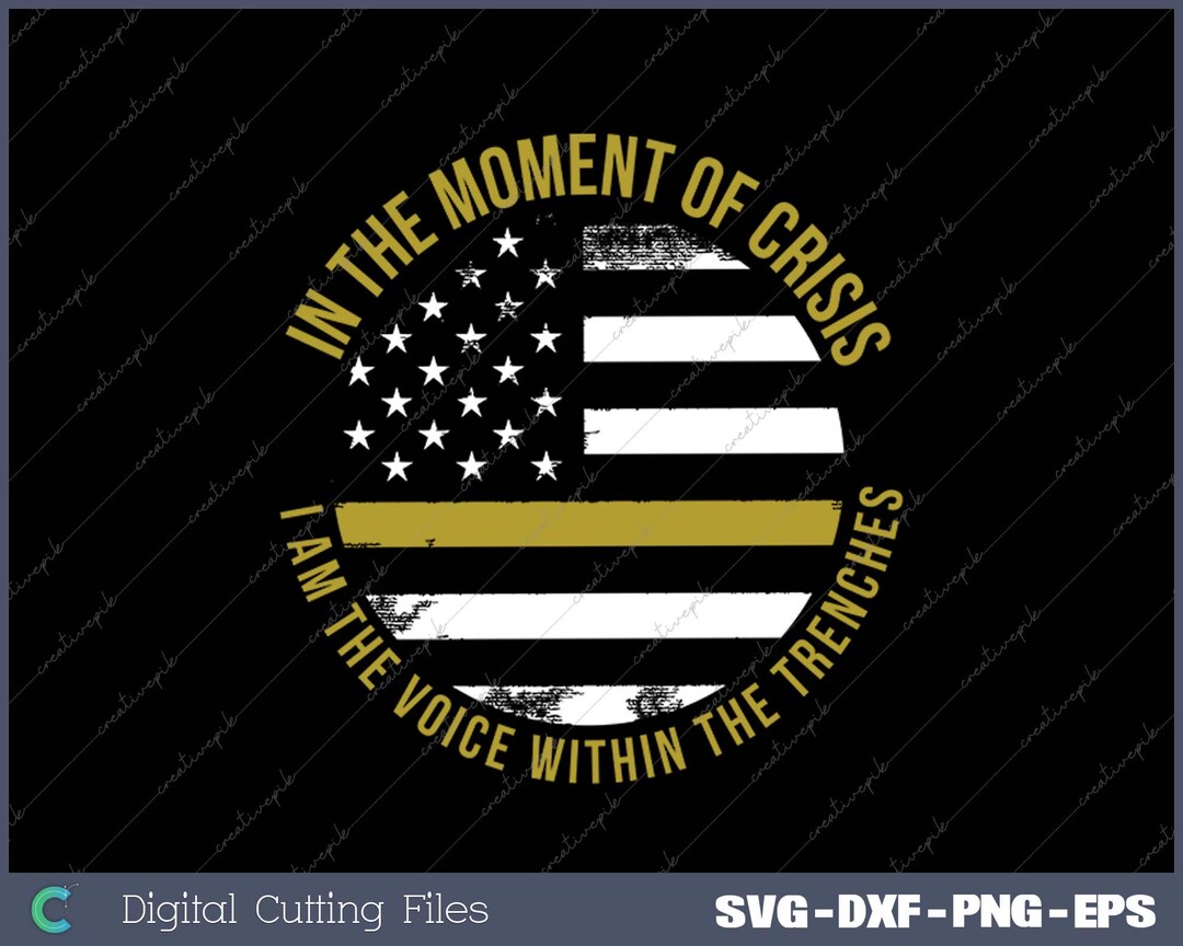 Police and Fire 911 Dispatcher Thin Gold Line Flag Svg, Png, Digital ...