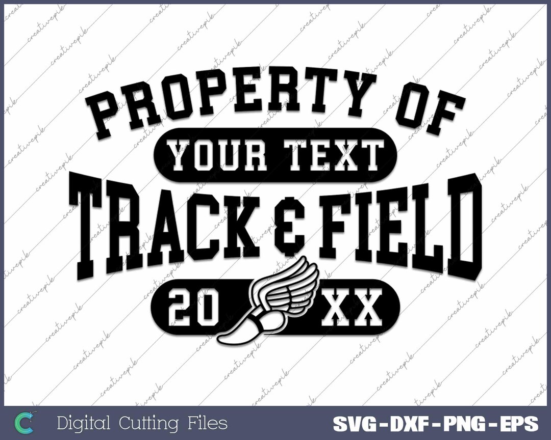 Track and Field SVG Template: Custom Text, Cut File (digital File) - Etsy
