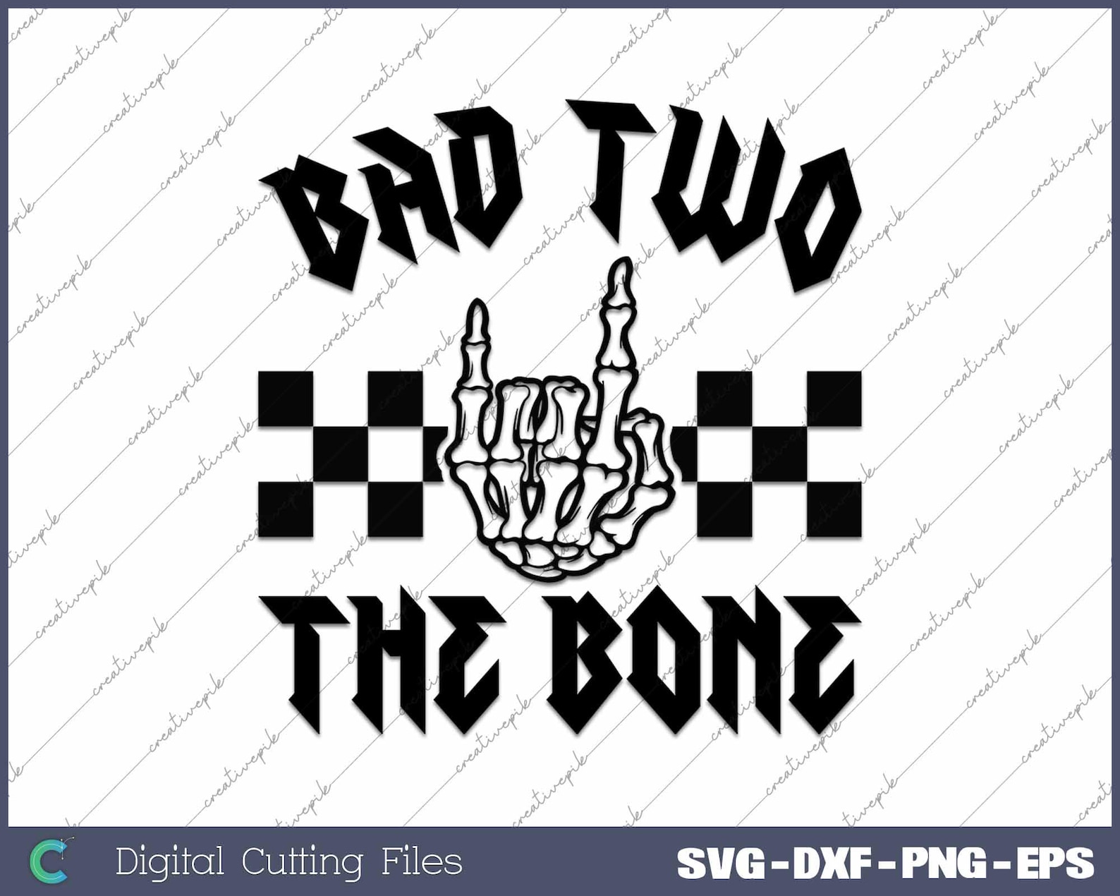 Bad Two the Bone 2nd Birthday Party Svg, Png, Digital File - Etsy