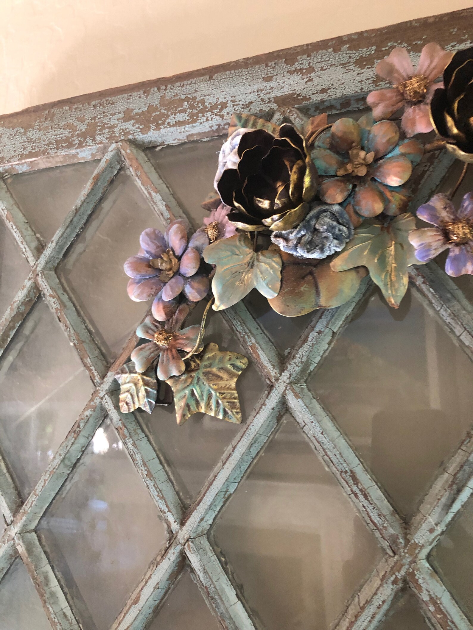 Gold Metal Vintage Arch Velvet Roses Handpainted | Etsy