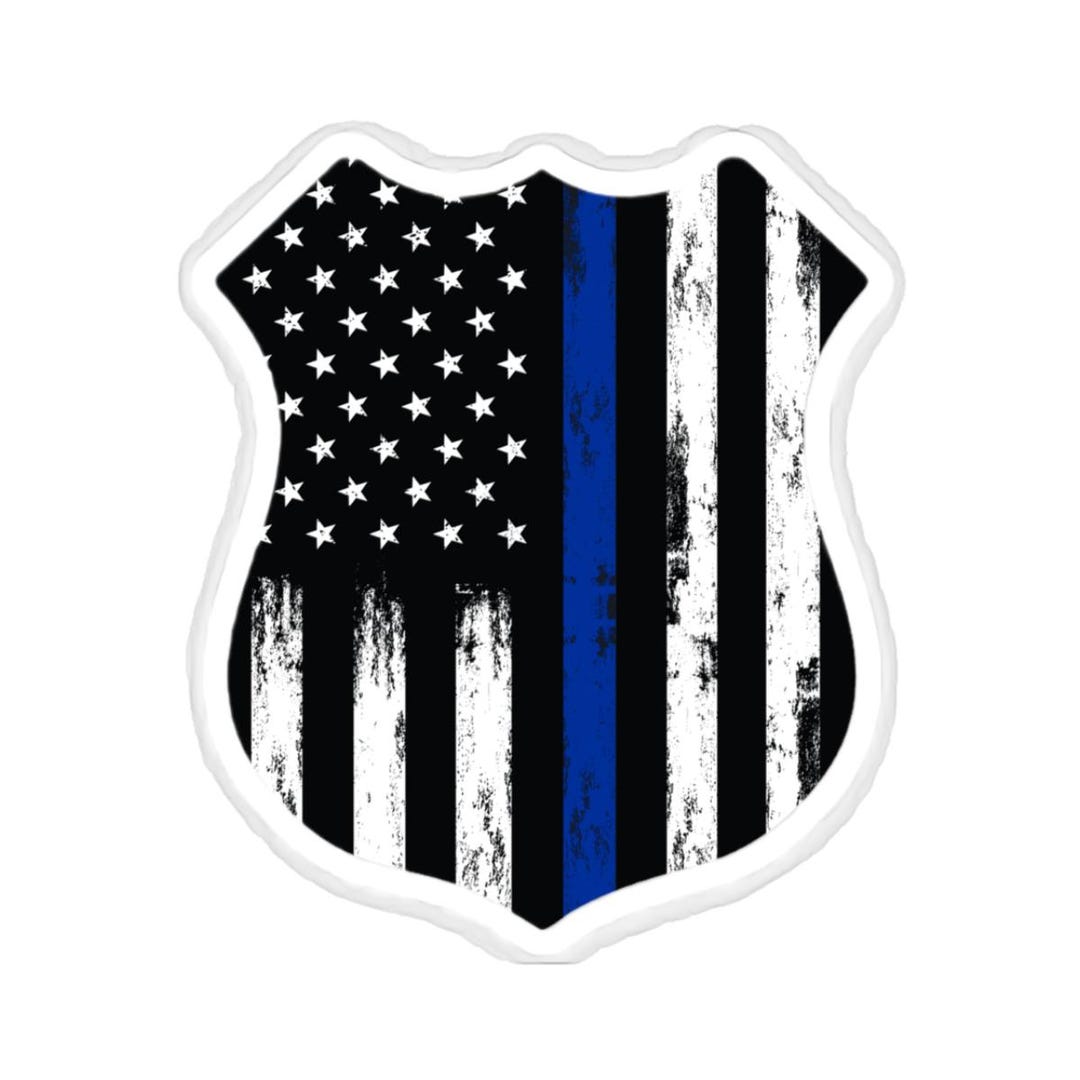 Shield Thin Blue Line Kiss-cut Stickers, Police Support Sticker, Law ...