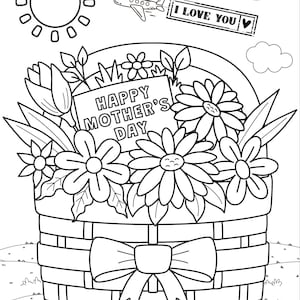 Handprint Craft & Coloring Page for Mother’s Day - Etsy