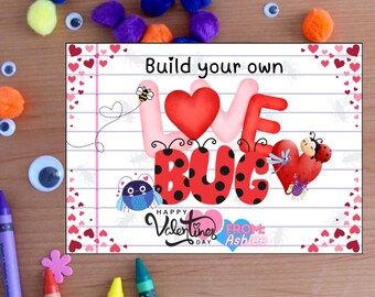 Love Bug Editable Name Craft for Valentine's Day - Etsy Canada