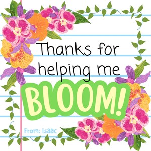 Thanks for Helping Me Bloom Teacher Appreciation Gift Tag - Etsy
