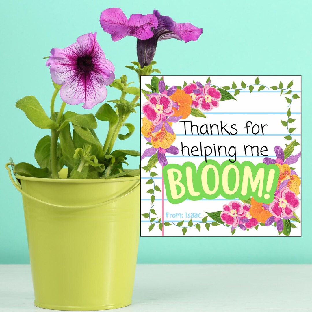 Thanks for Helping Me Bloom Teacher Appreciation Gift Tag - Etsy