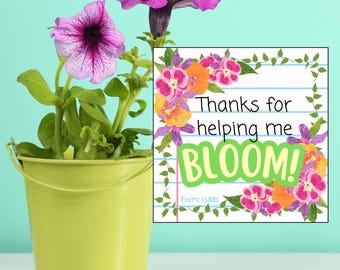 Floral Teacher Appreciation Tag Template, Printable Mother's Day Gift ...