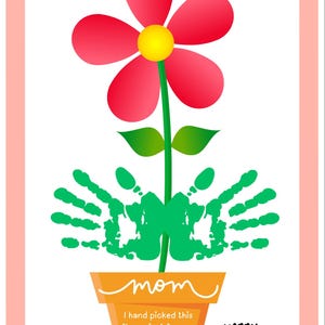 Handprint Craft & Coloring Page for Mother’s Day - Etsy