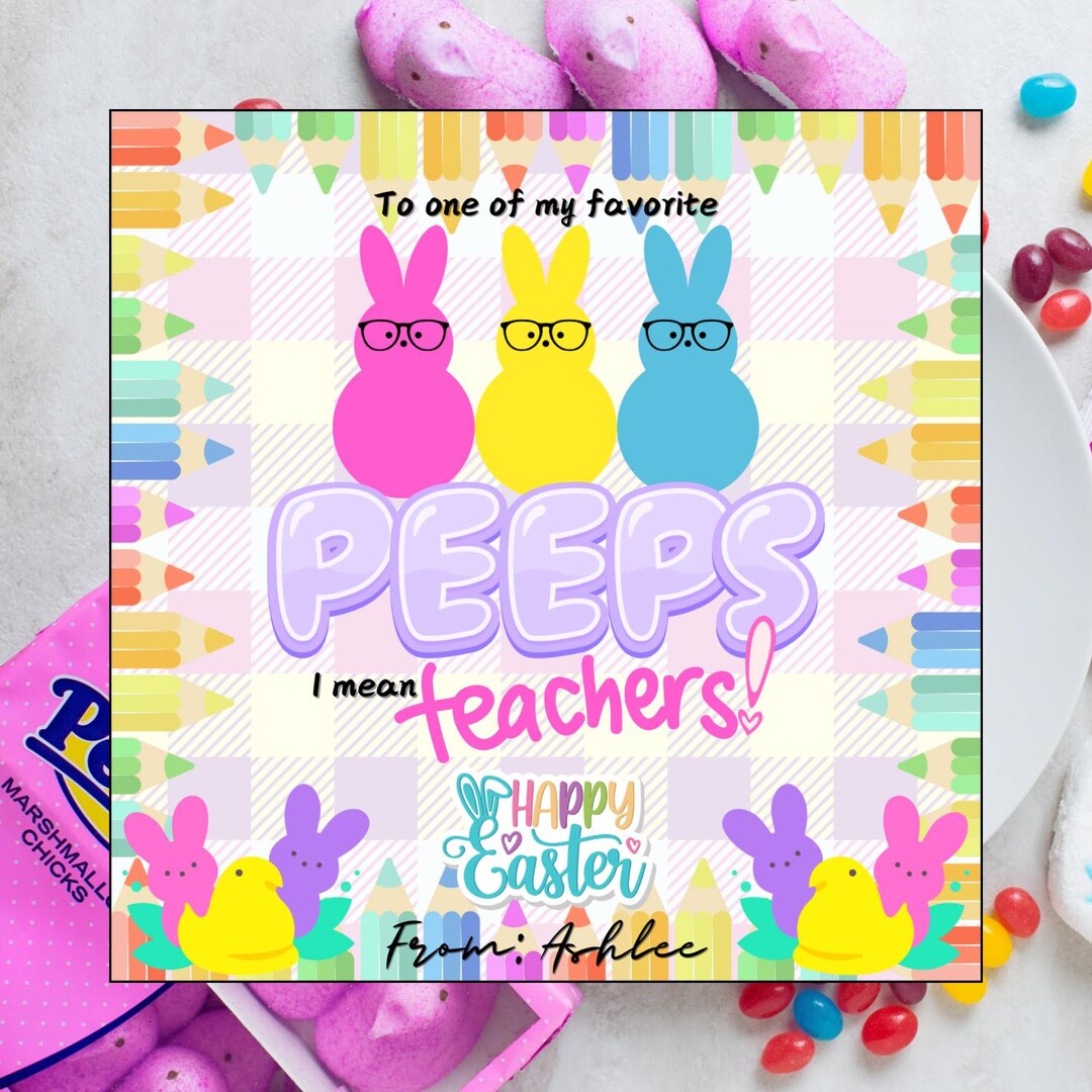 My Favorite Peep - Teacher Easter Treat Tag - Etsy