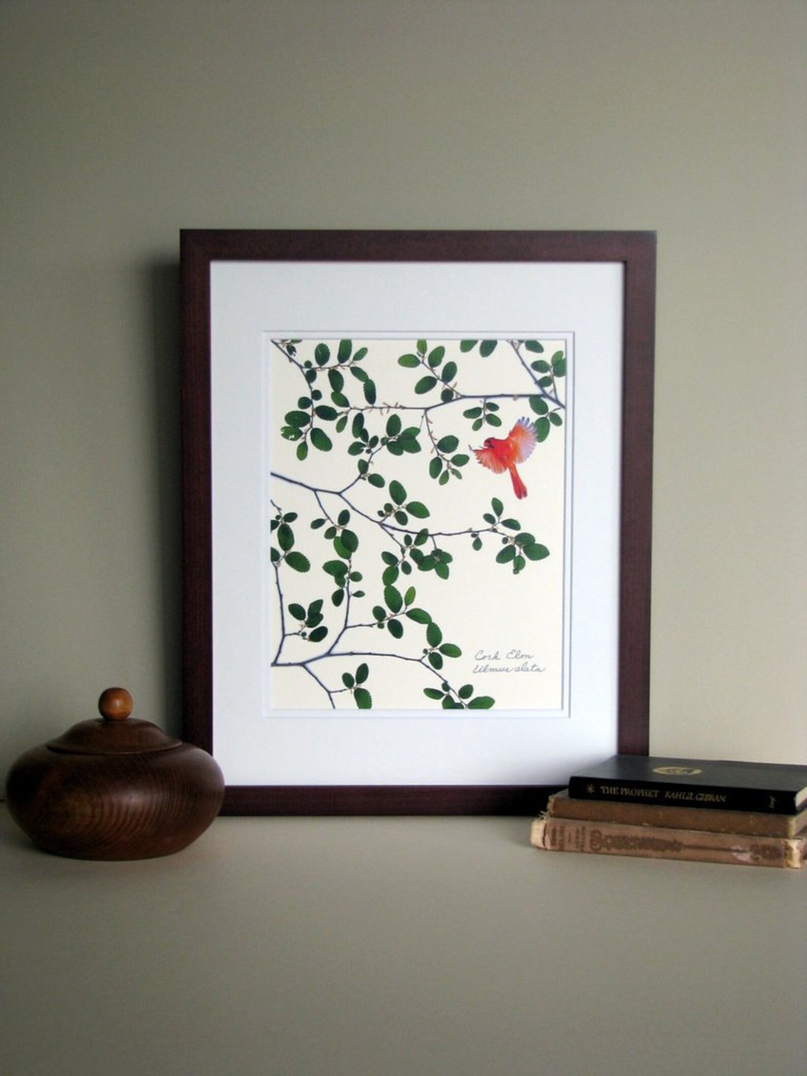 Pressed Leaves Print Cork Elm Leaves Cardinal Elm Tree Art | Etsy