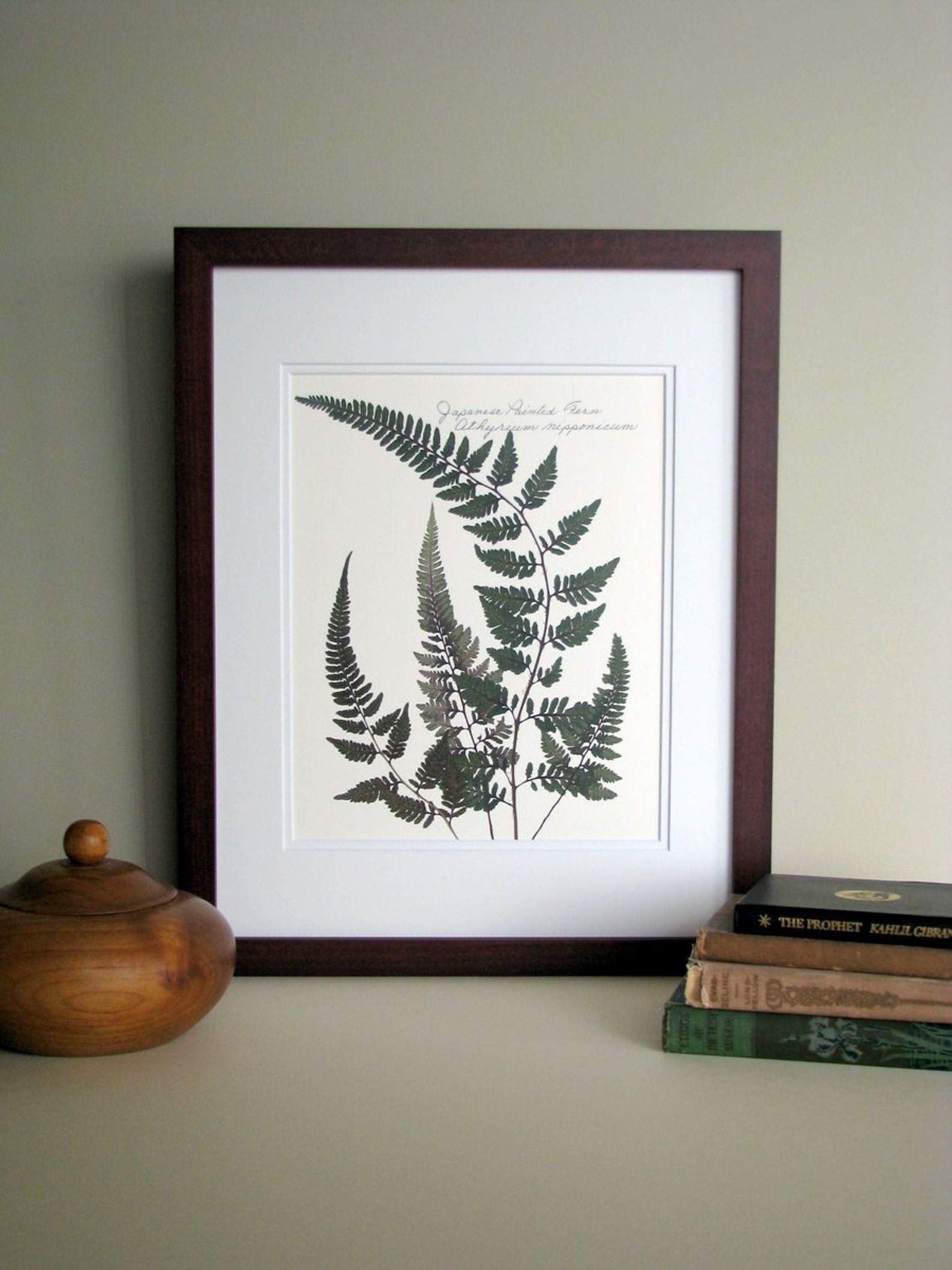 Pressed Fern Print 11x14 Double Matted Japanese Painted Fern - Etsy