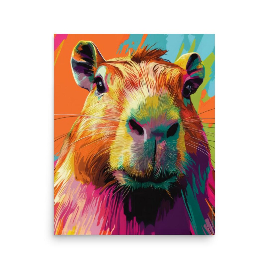 Colorful Capybara Pop Art Print: Tropical Animal Wall Decor - Etsy