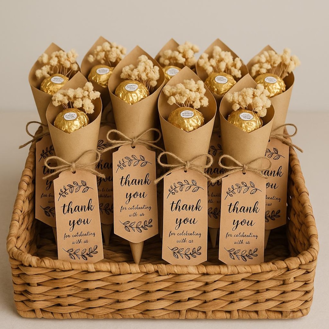 Rustic Chocolate Wedding Favours | Ferrero Rocher Thank You Gifts ...