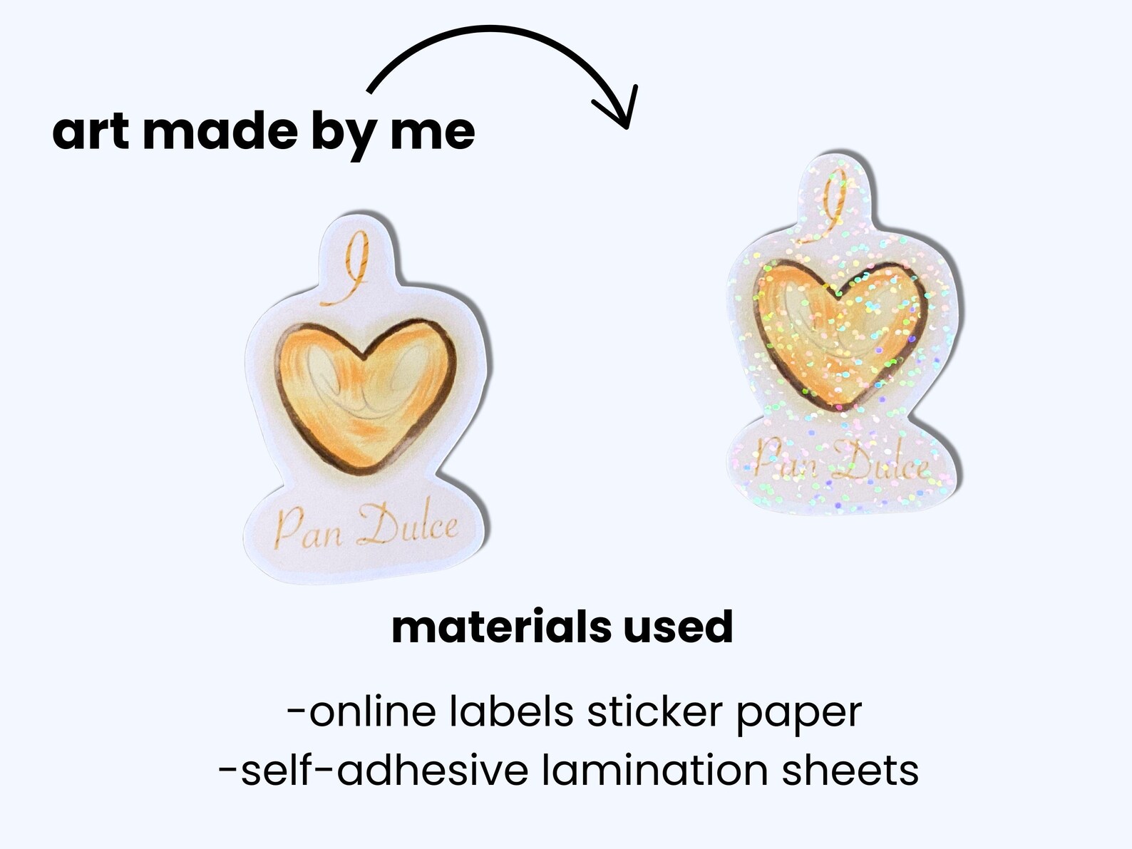 I Love Pan Dulce Sticker – Cute Mexican Bread Heart Sticker | Latino ...