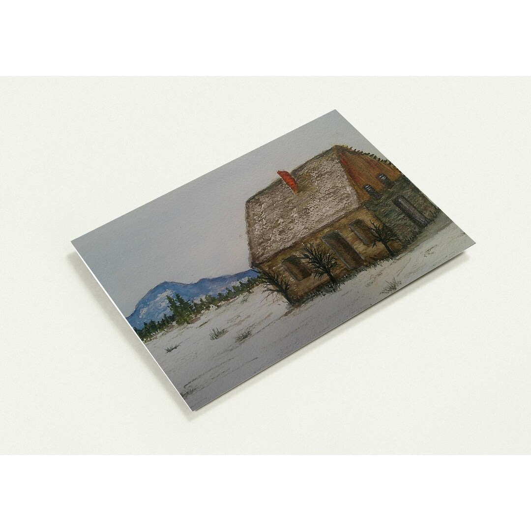 Winter Cabin Ten Cards With Envelopes - Etsy