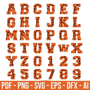 Basketball Alphabet SVG, Basketball Font SVG, Basketball Letters Svg ...