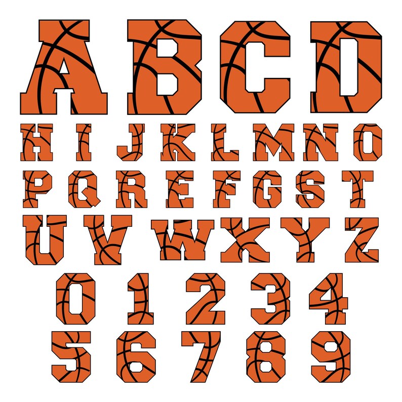 Basketball Alphabet SVG, Basketball Font SVG, Basketball Letters Svg ...
