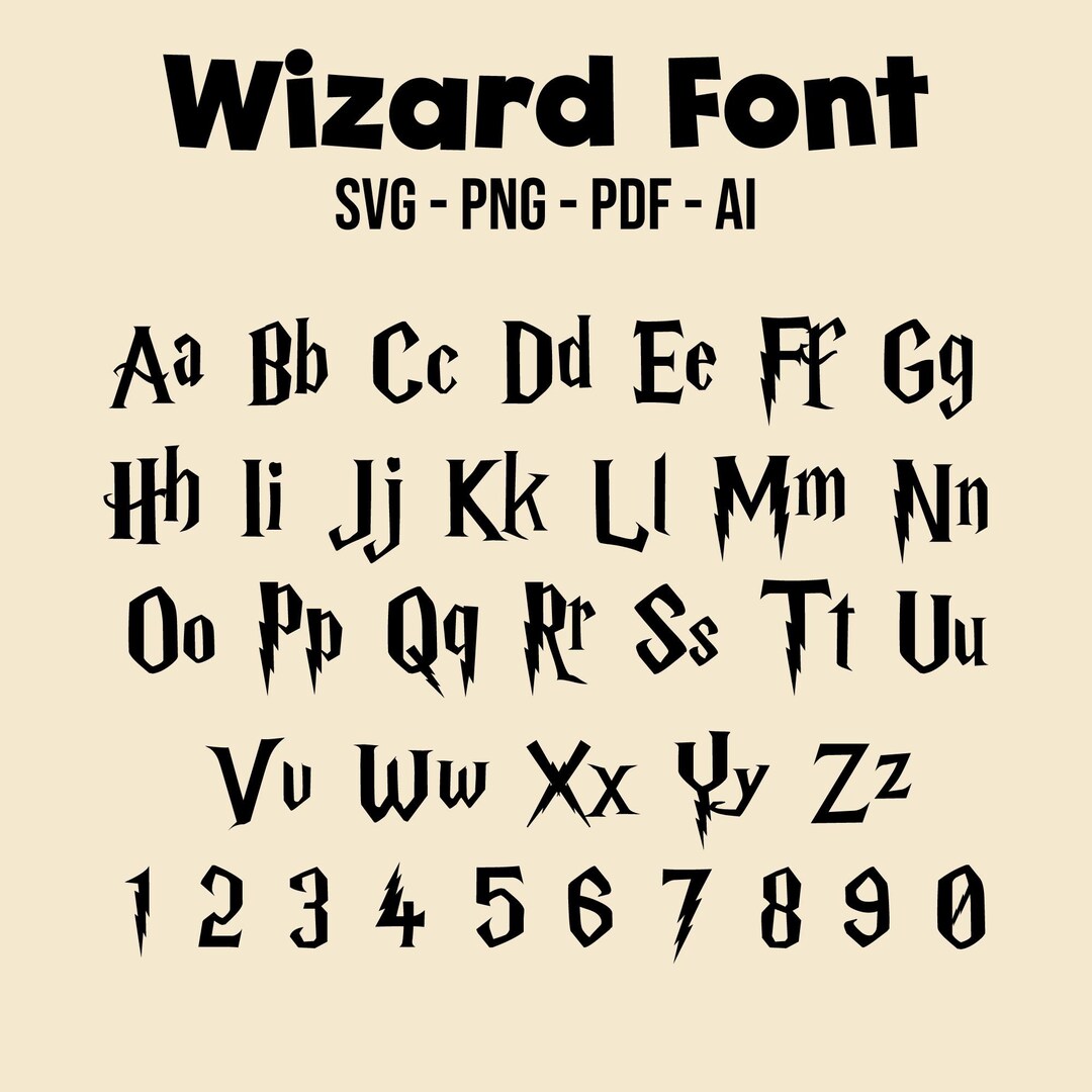 Potter Font Svg, Wizard Font Svg, Halloween Font Svg, Potter Alphabet ...