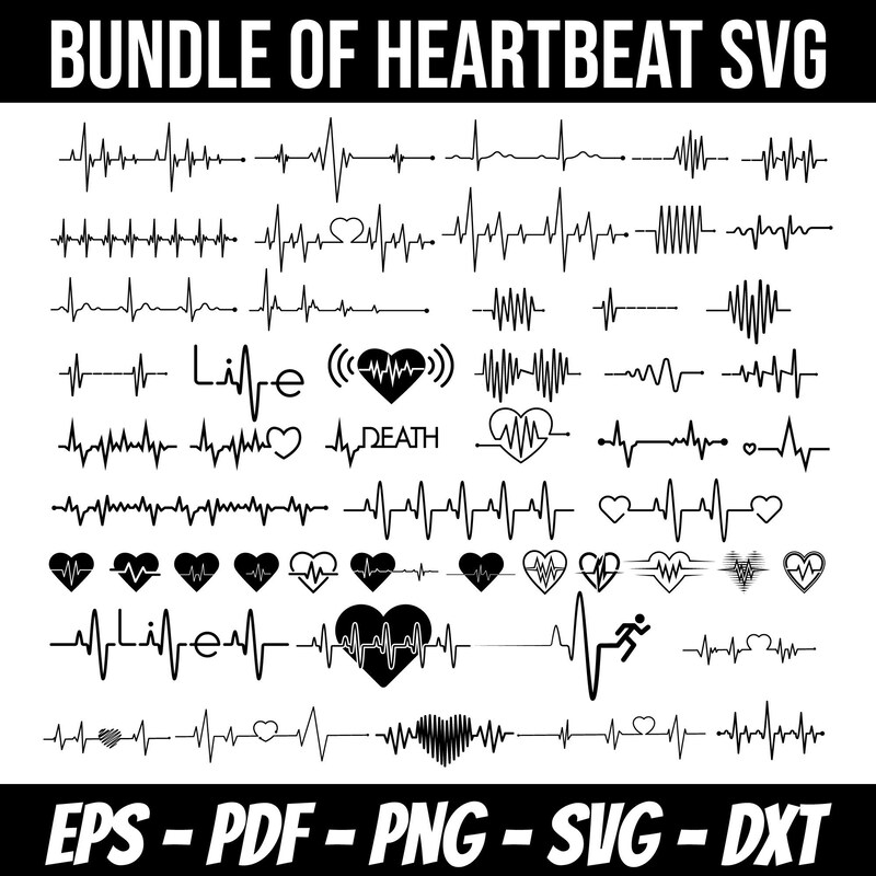 Heart Beat Svg - Etsy