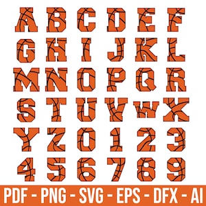 Basketball Alphabet SVG, Basketball Font SVG, Basketball Letters Svg ...