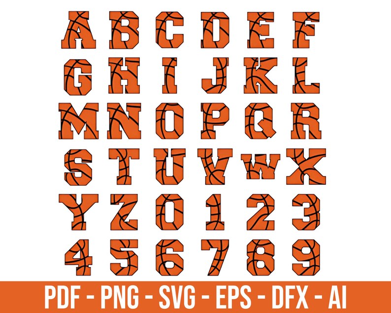 Basketball Alphabet SVG, Basketball Font SVG, Basketball Letters Svg ...