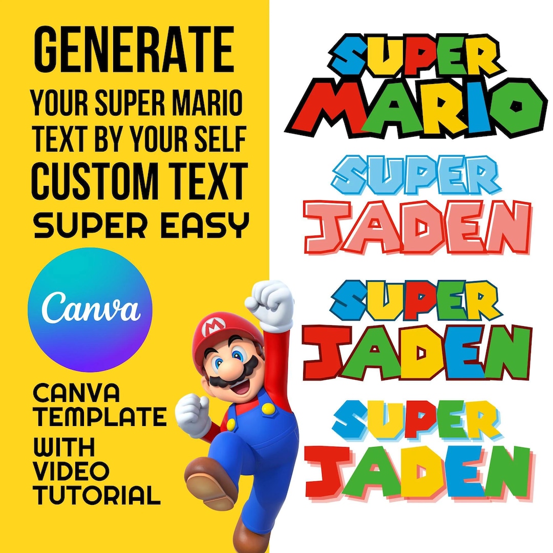 Super Mario Font Svg , Mario Bros Typography, Super Mario Cool Font ...