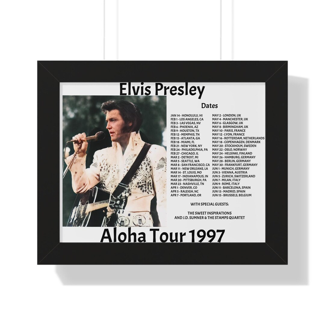Elvis Presley Aloha Tour 1997 Commemorative Framed Poster - Etsy