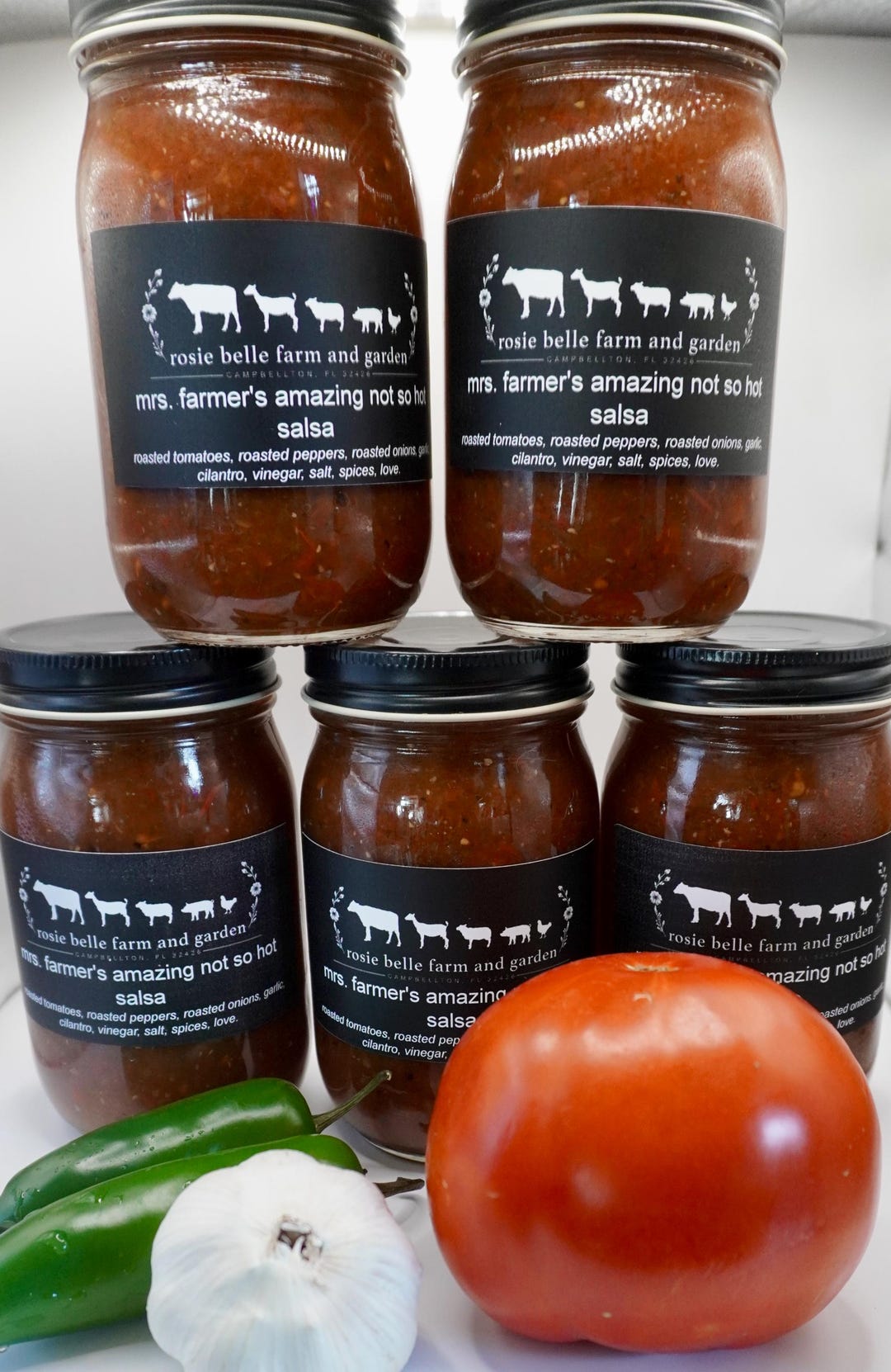 Mrs. Farmer's Amazing Not so Hot Salsa, One Pint of Farm Fresh Roasted ...