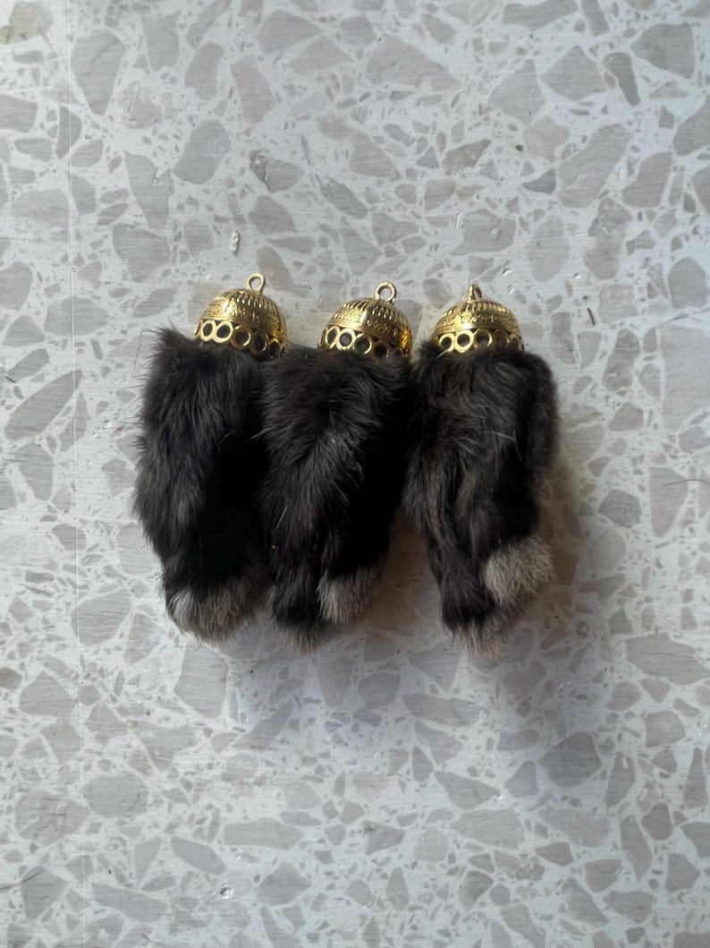 Lucky Rabbit Foot Keychain Gold Hardware (rear Foot) - Etsy