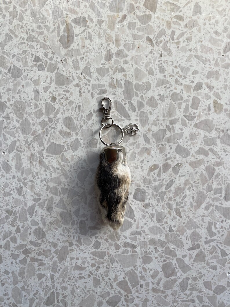Lucky Rabbit Foot Keychain Silver Bell Hardware (rear Foot) - Etsy