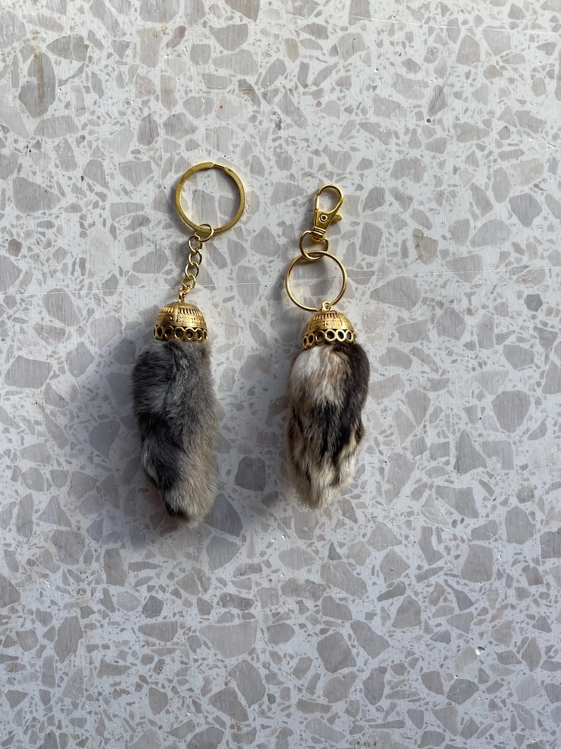 Lucky Rabbit Foot Keychain Gold Hardware (rear Foot) - Etsy