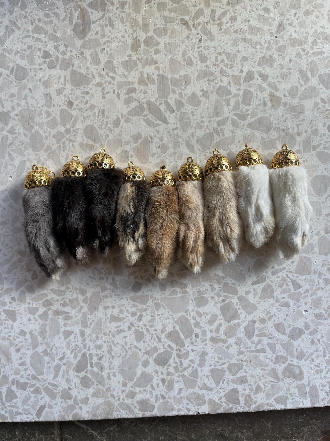 Lucky Rabbit Foot Keychain Gold Hardware (rear Foot) - Etsy