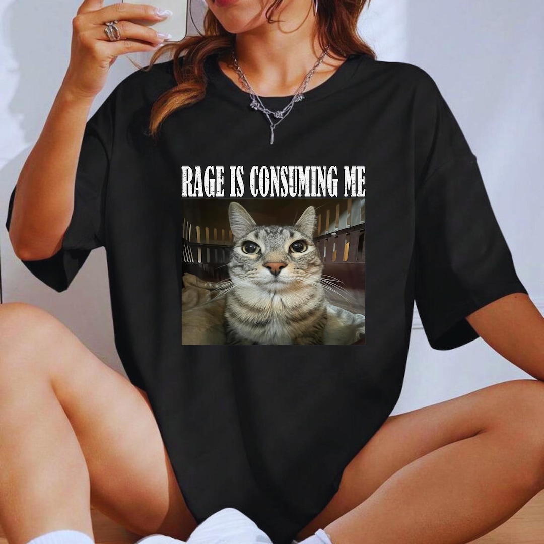 Rage Consumes Me Cat Meme Shirt, Comfort Colors®, Rage Consumes Me Frog ...