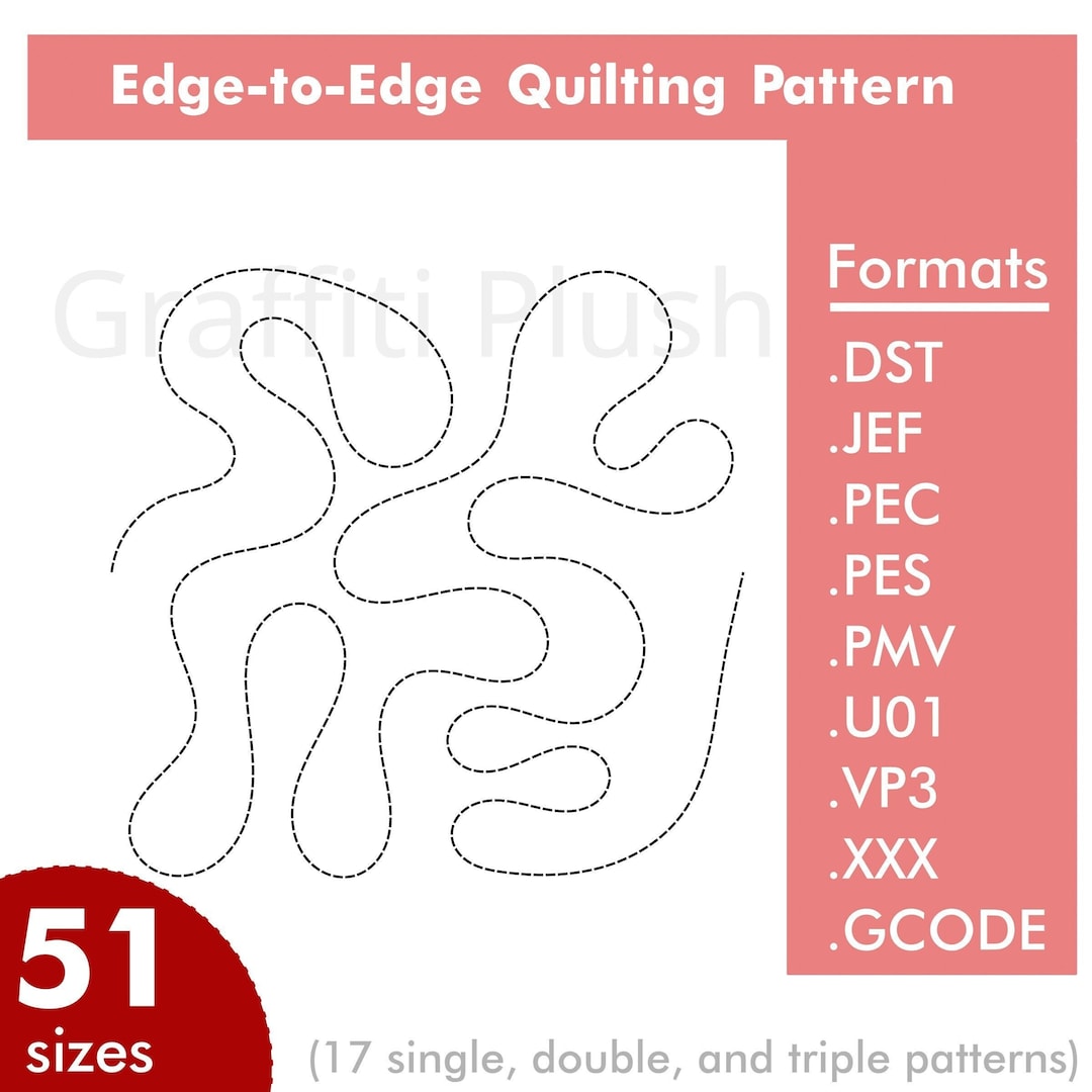 Edge-to-edge Quilting Embroidery Design. Continuous Stipple Machine ...