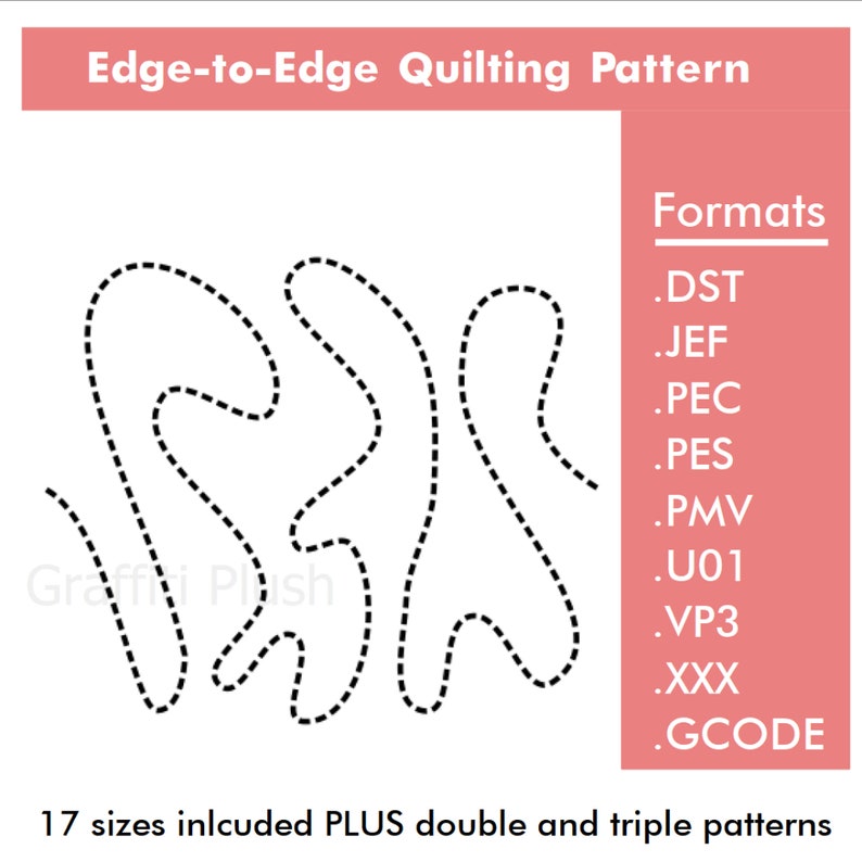 Edge-to-edge Quilting Embroidery Design. Continuous Stipple Machine ...