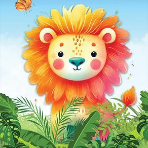 STUNNING LION ARTWORK. Child's Room, Nursery, Playroom. Perfect for ...