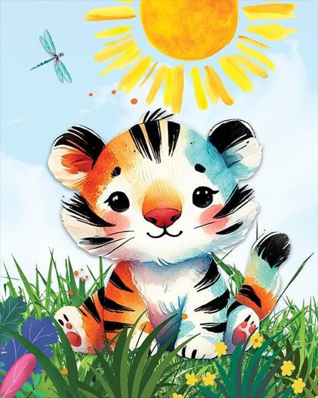 DELIGHTFUL TIGER ARTWORK. Child's Room, Nursery, Playroom. Sweet Baby ...